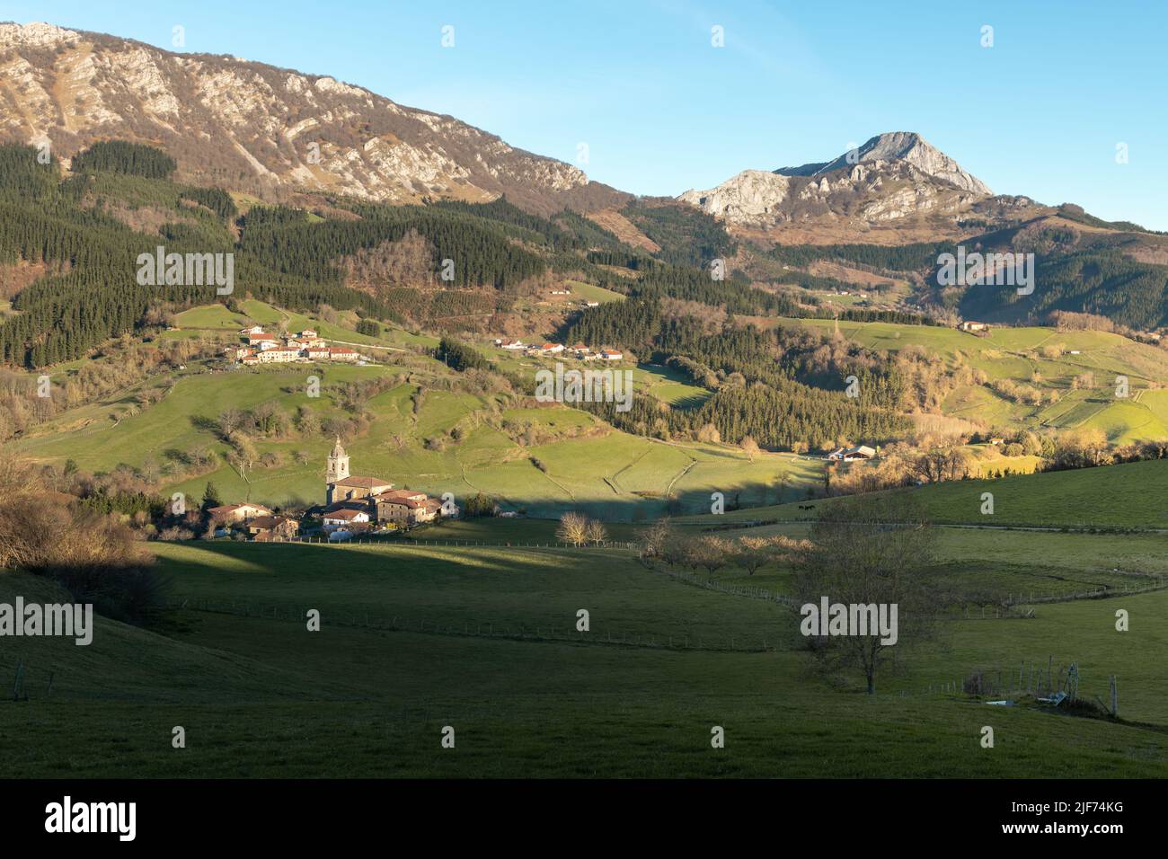 Uribarri neighborhood in Aramaio valley, Basque Country at Spain Stock ...