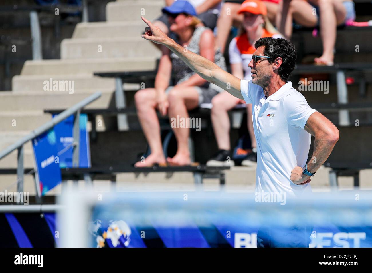 BUDAPEST, HUNGARY - JUNE 30: Head coach Miguel Angel Oca Gaia of Spain ...