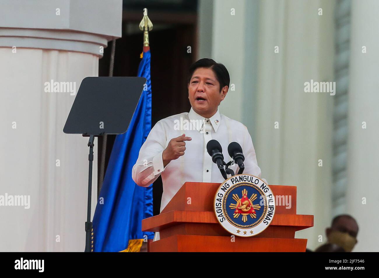 Manila. 30th June, 2022. Ferdinand Romualdez Marcos speaks at his ...