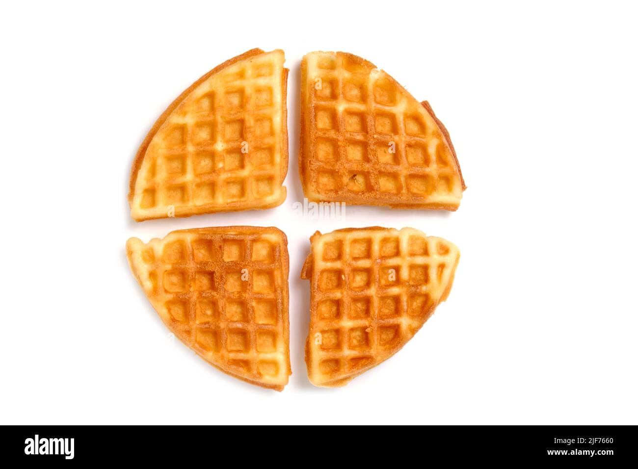 Triangular waffle slices white background Stock Photo - Alamy
