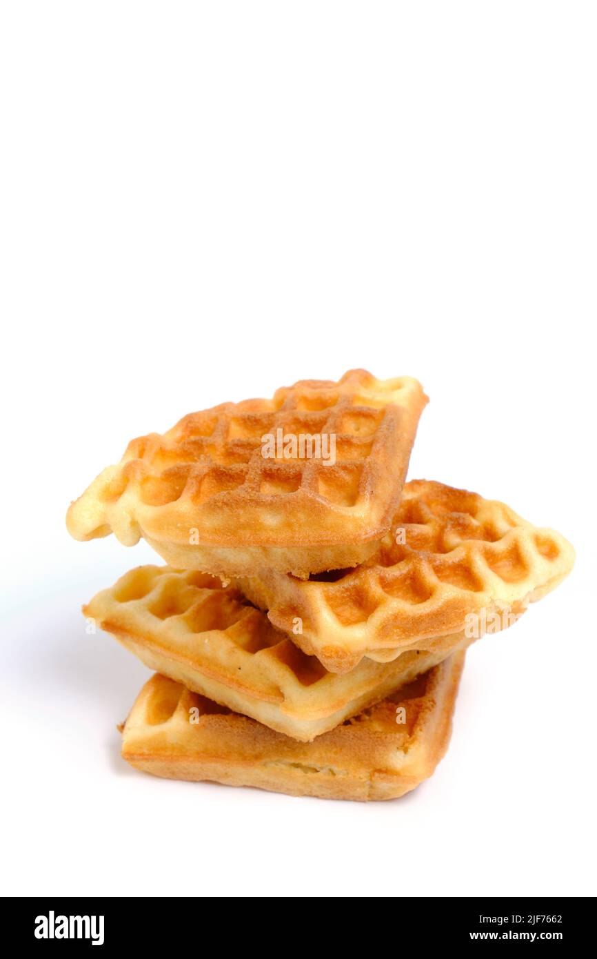 Triangular waffle slices white background Stock Photo - Alamy