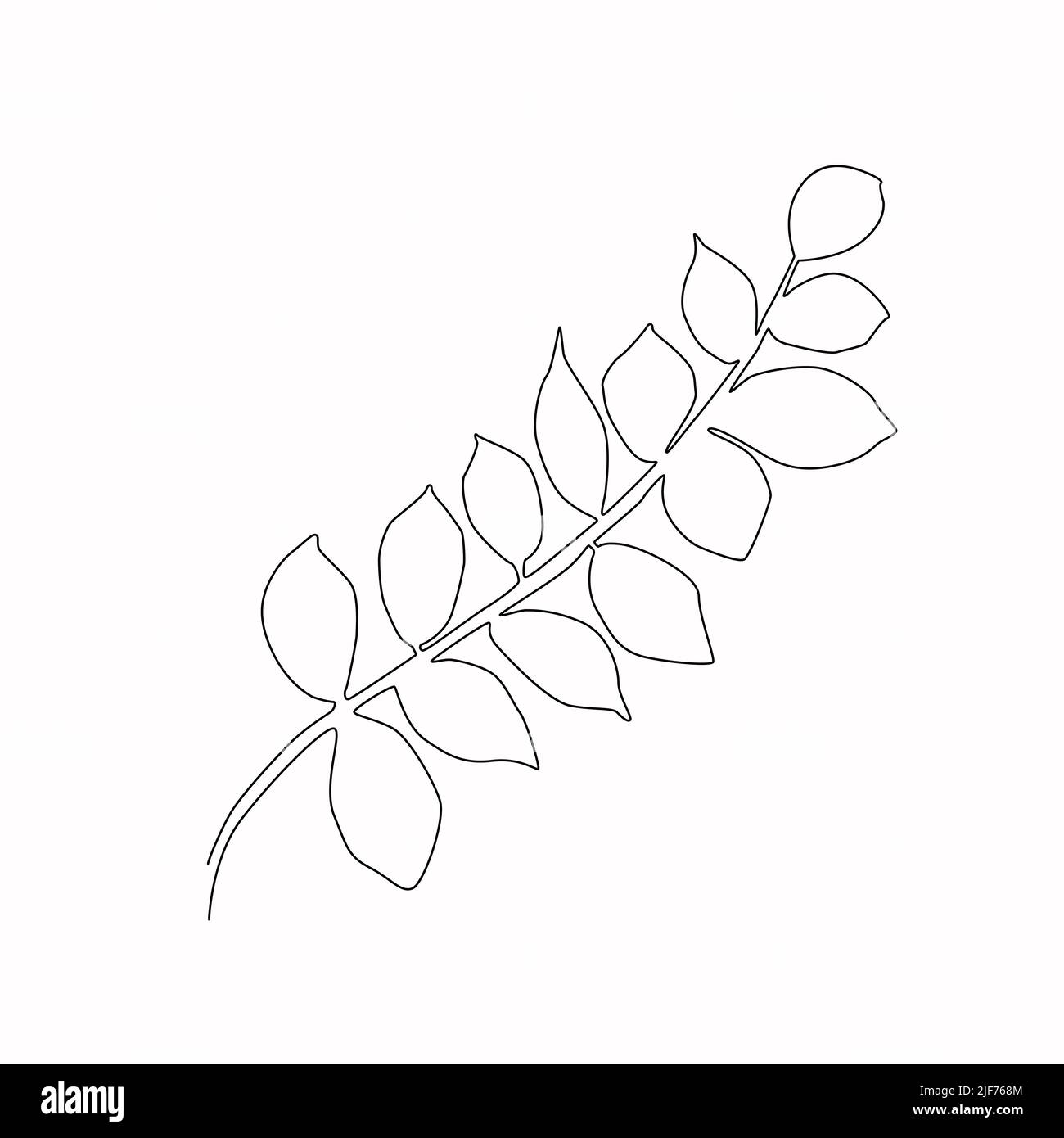 Continuous one line tree leaf. Vector illustration Stock Vector Image ...