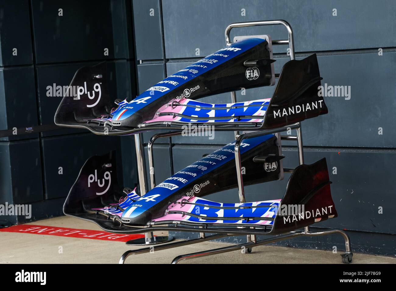 Alpine F1 Team A522, mechanical detail of front wings during the ...