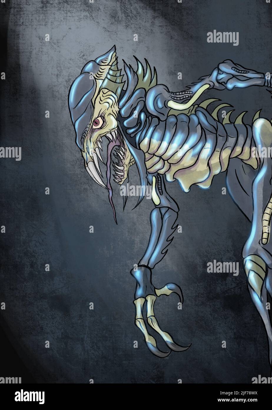 hand drawn alien creature character illustration design Stock Photo - Alamy