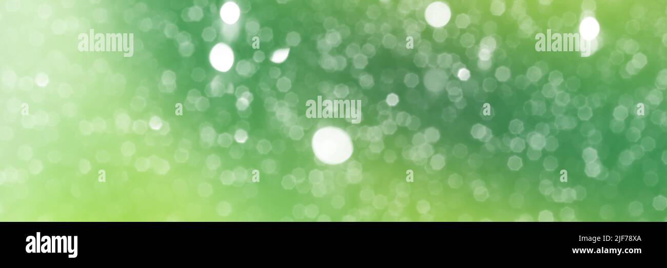 Summer green sparkling glitter bokeh background, banner texture ...