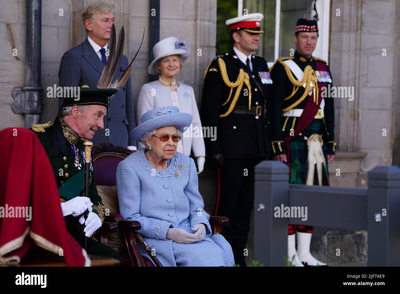 The Duke of Buccleuch and Queen Elizabeth II attending the Queen's Body ...