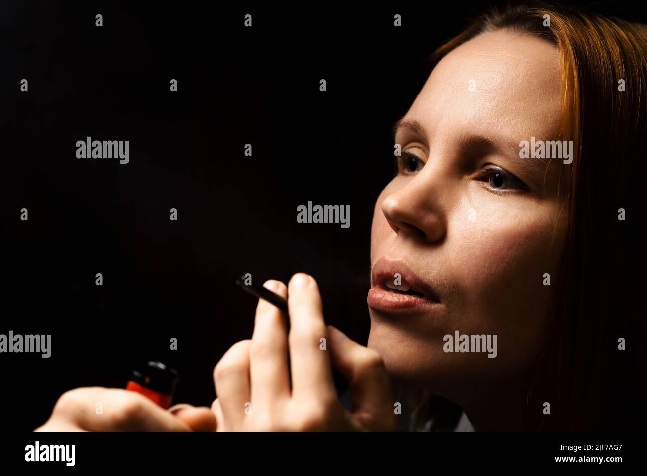 Mature woman smoking marijuana hi-res stock photography and images - Alamy