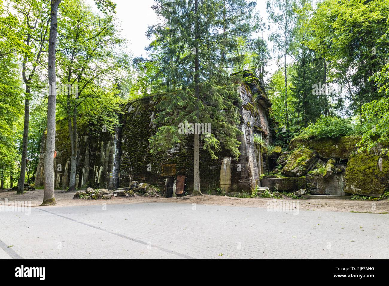 Adolf Hitler's bunker in Wolf's Lair. Former war headquarters of Adolf ...