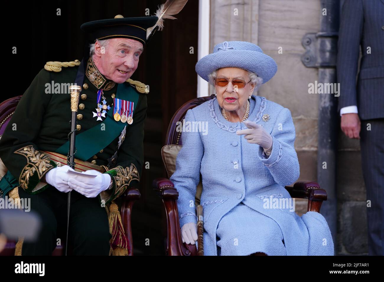 The Duke of Buccleuch and Queen Elizabeth II attending the Queen's Body ...