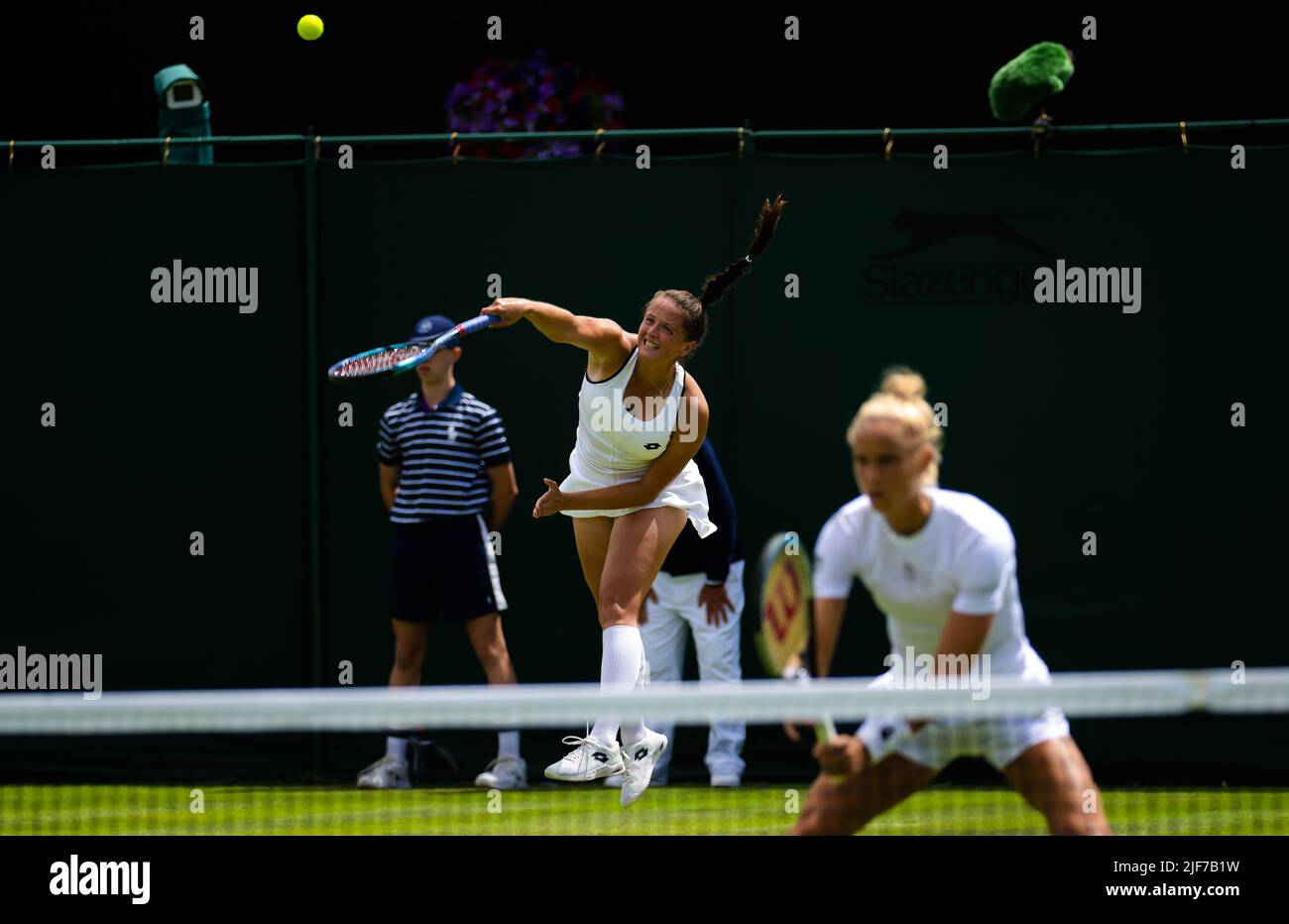Arantxa Rus of the Netherlands & Viktoria Kuzmova of Slovakia playing ...