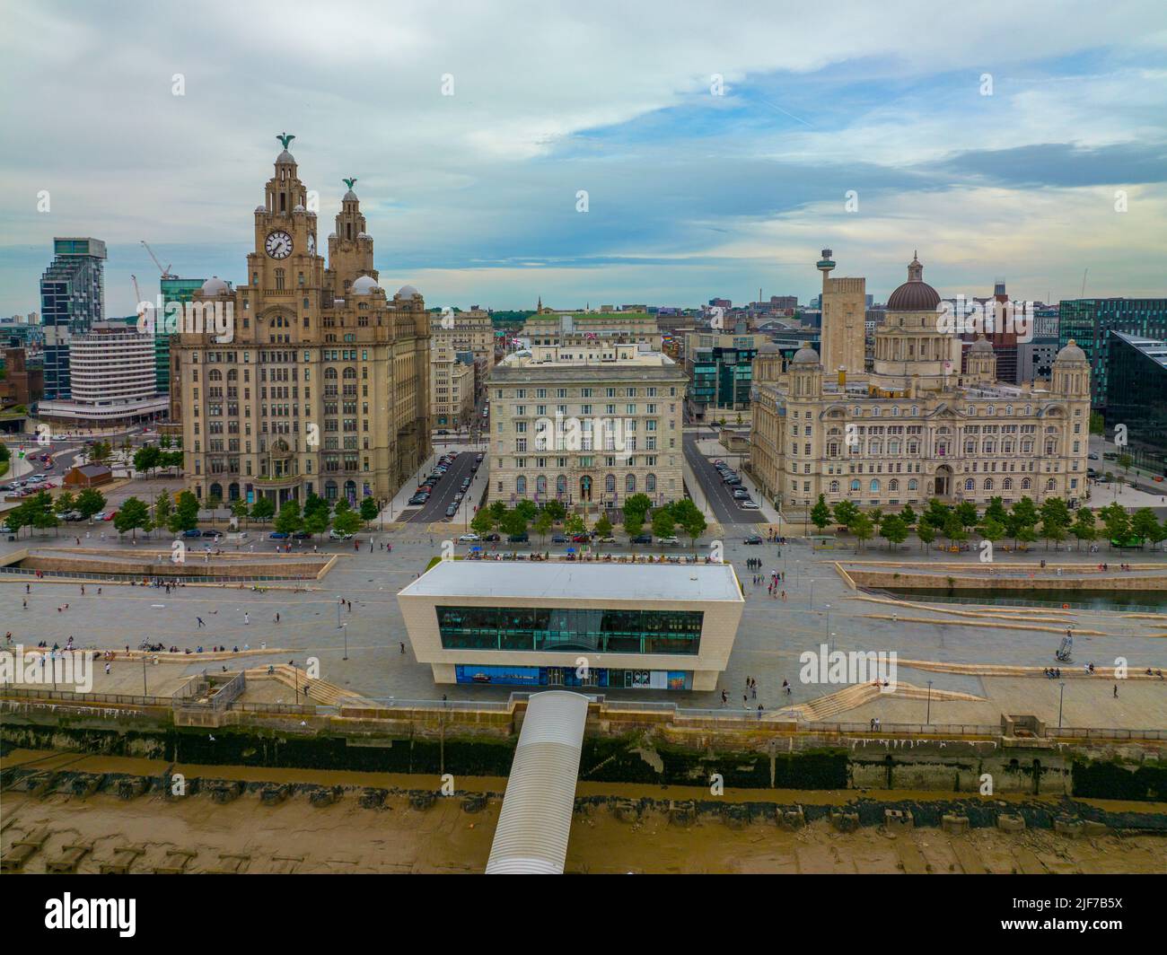 Three Graces building including Royal Liver Building, Cunard and Port ...