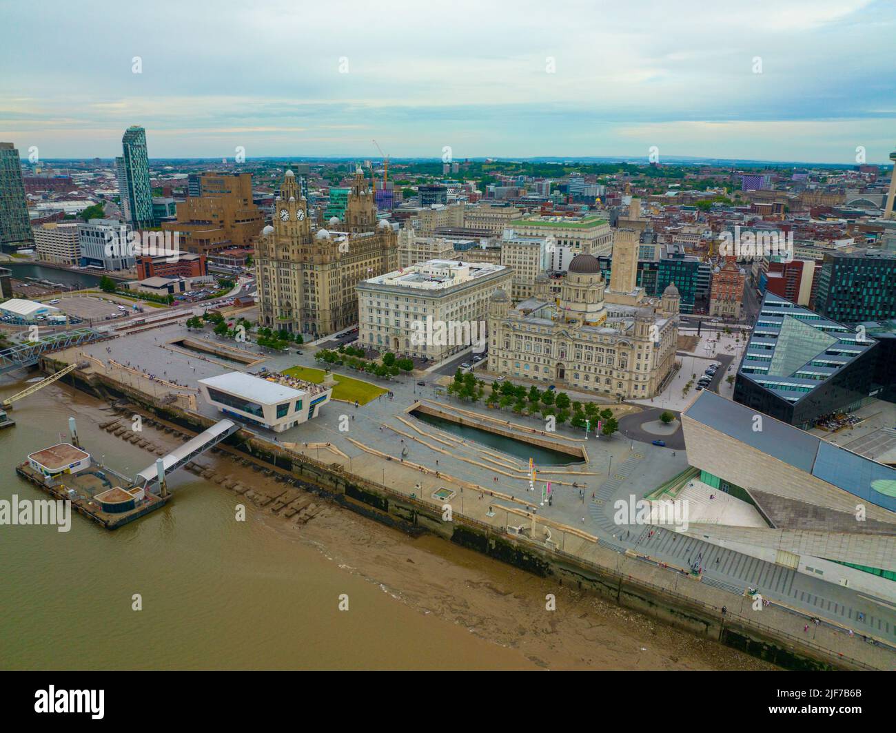 Three Graces building including Royal Liver Building, Cunard and Port ...