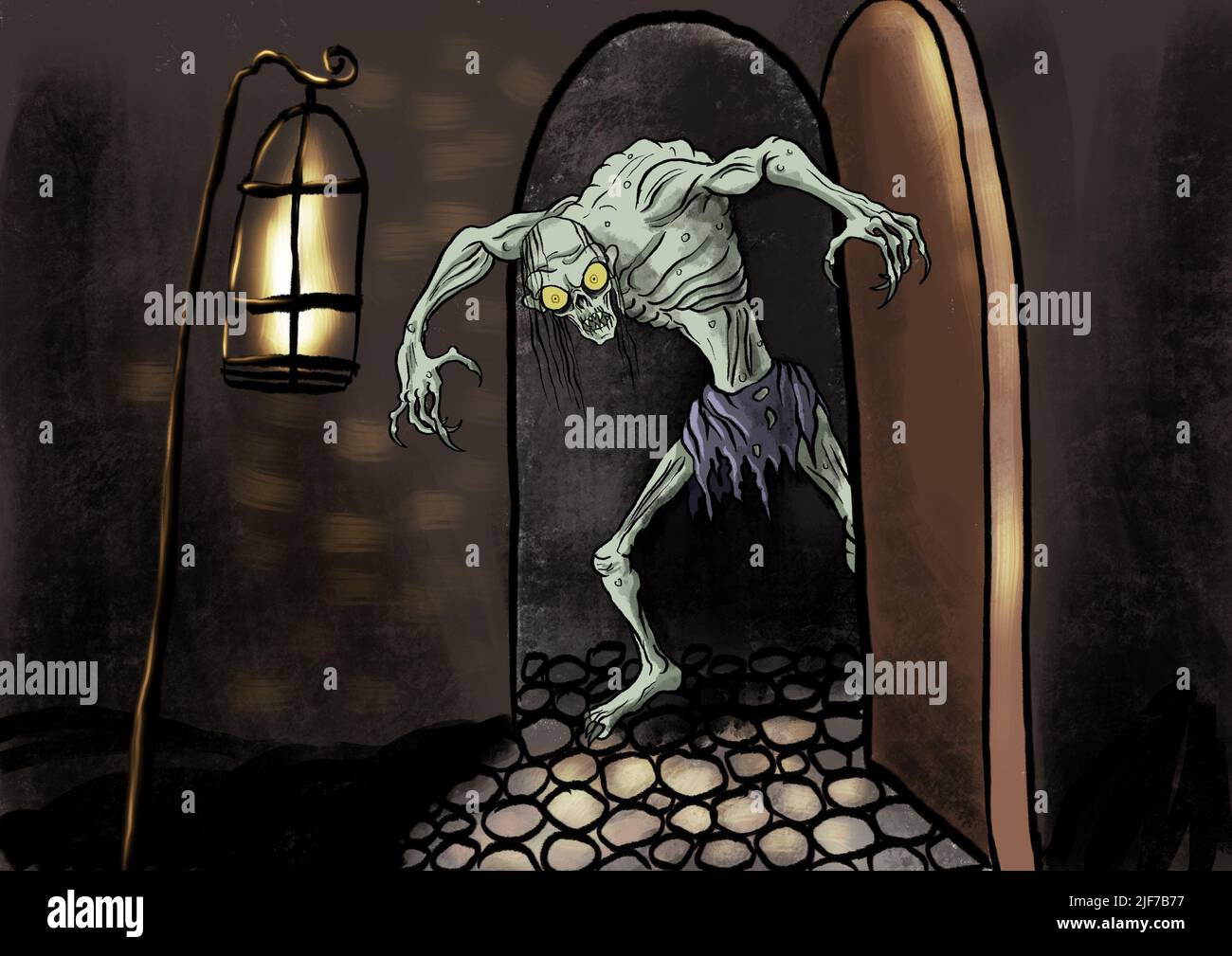 ghoul hand drawn illustration Stock Photo - Alamy