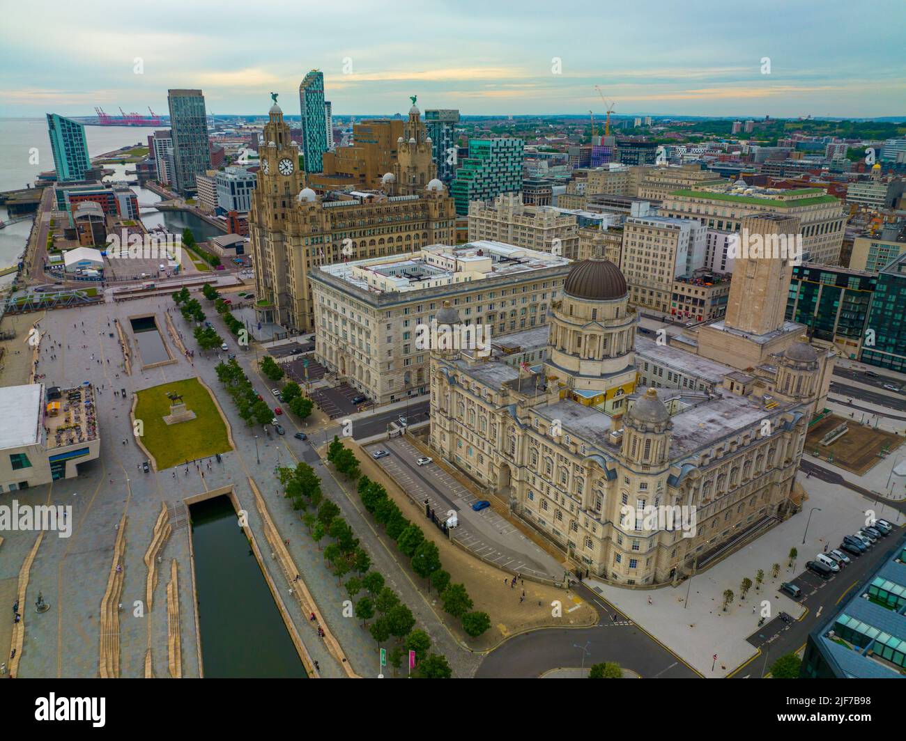 Three Graces building including Royal Liver Building, Cunard and Port ...