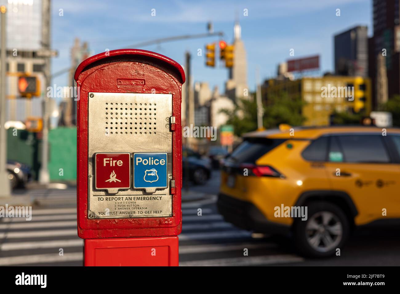A close-up shot of a New York City Police-Fire Call Box Stock Photo - Alamy