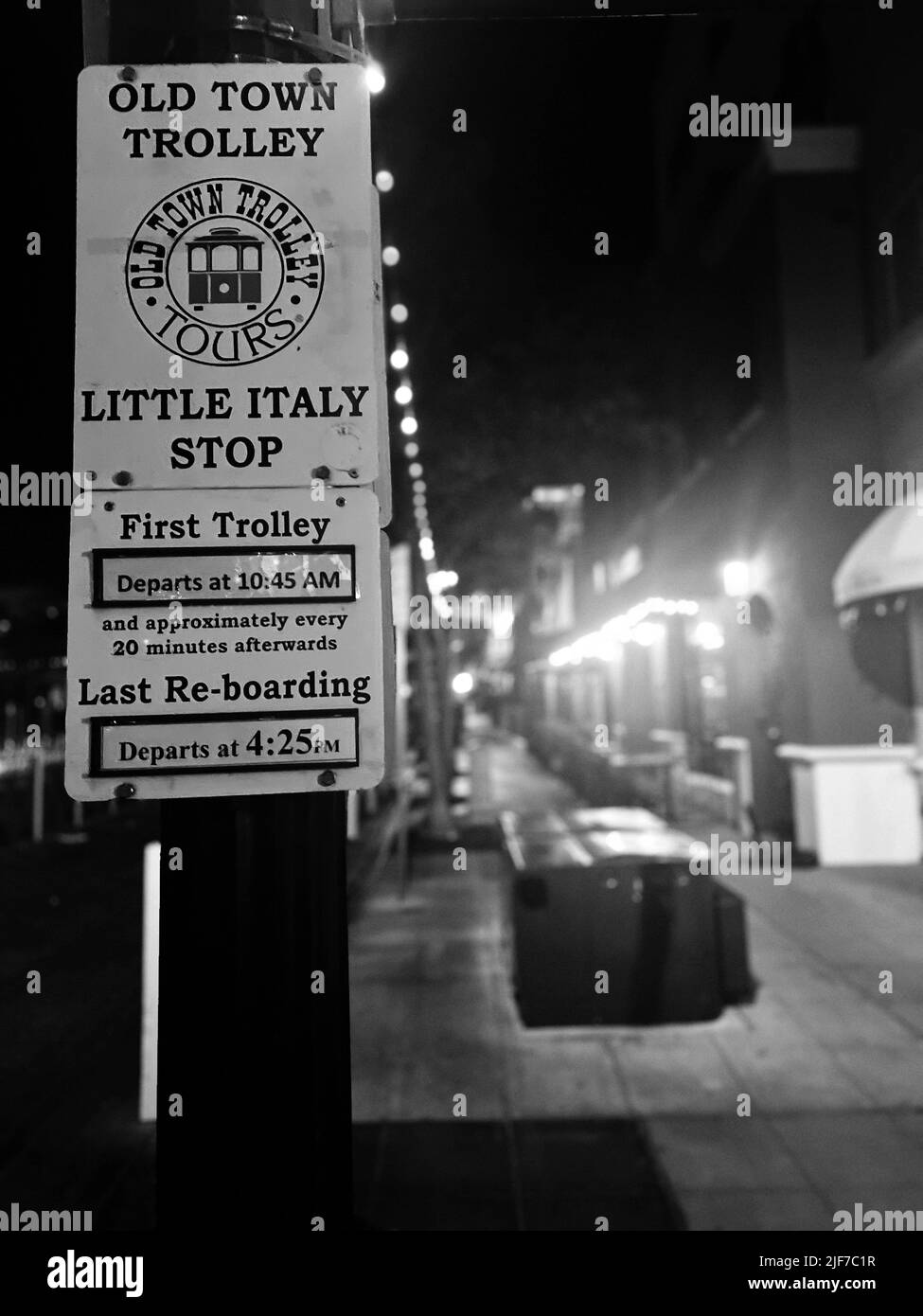 A grayscale shot of a street sign in little Italy Downtown San Diego ...
