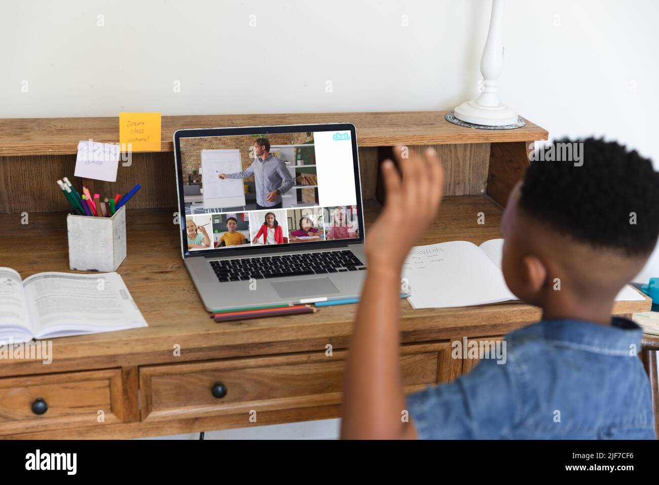 University student attending video call hi-res stock photography and ...