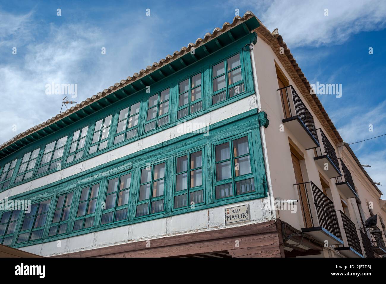 ALMAGRO, SPAIN – OCTOBER 11, 2021: Traditional architecture in the Main ...