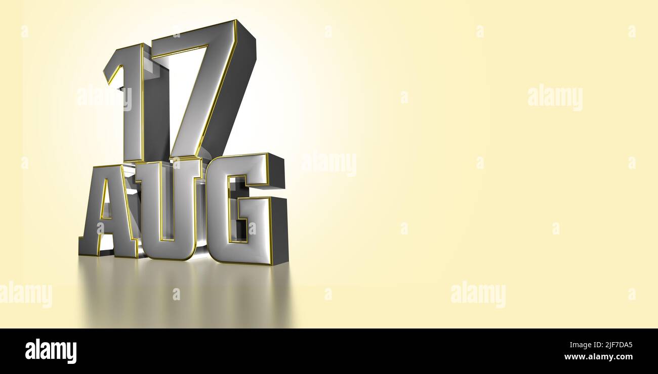 Day 17 august calendar hi-res stock photography and images - Alamy