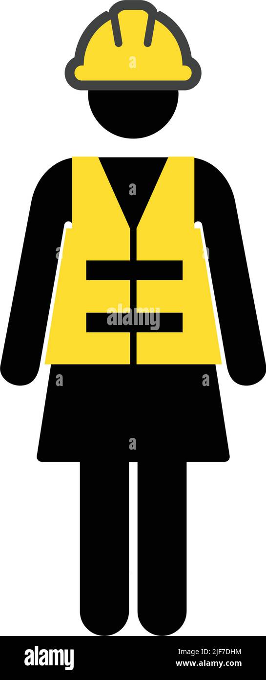 Operator worker icon vector female Construction service person profile ...