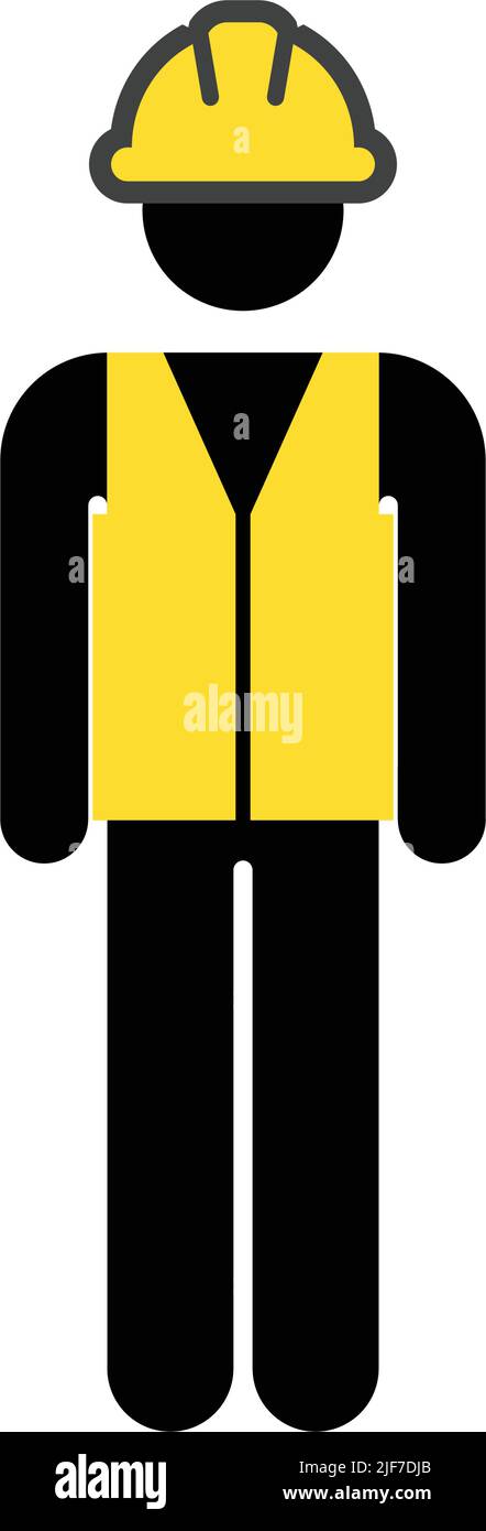 Safety worker icon vector male construction service person profile ...