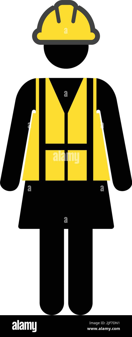 Manual worker icon vector female construction service person profile ...