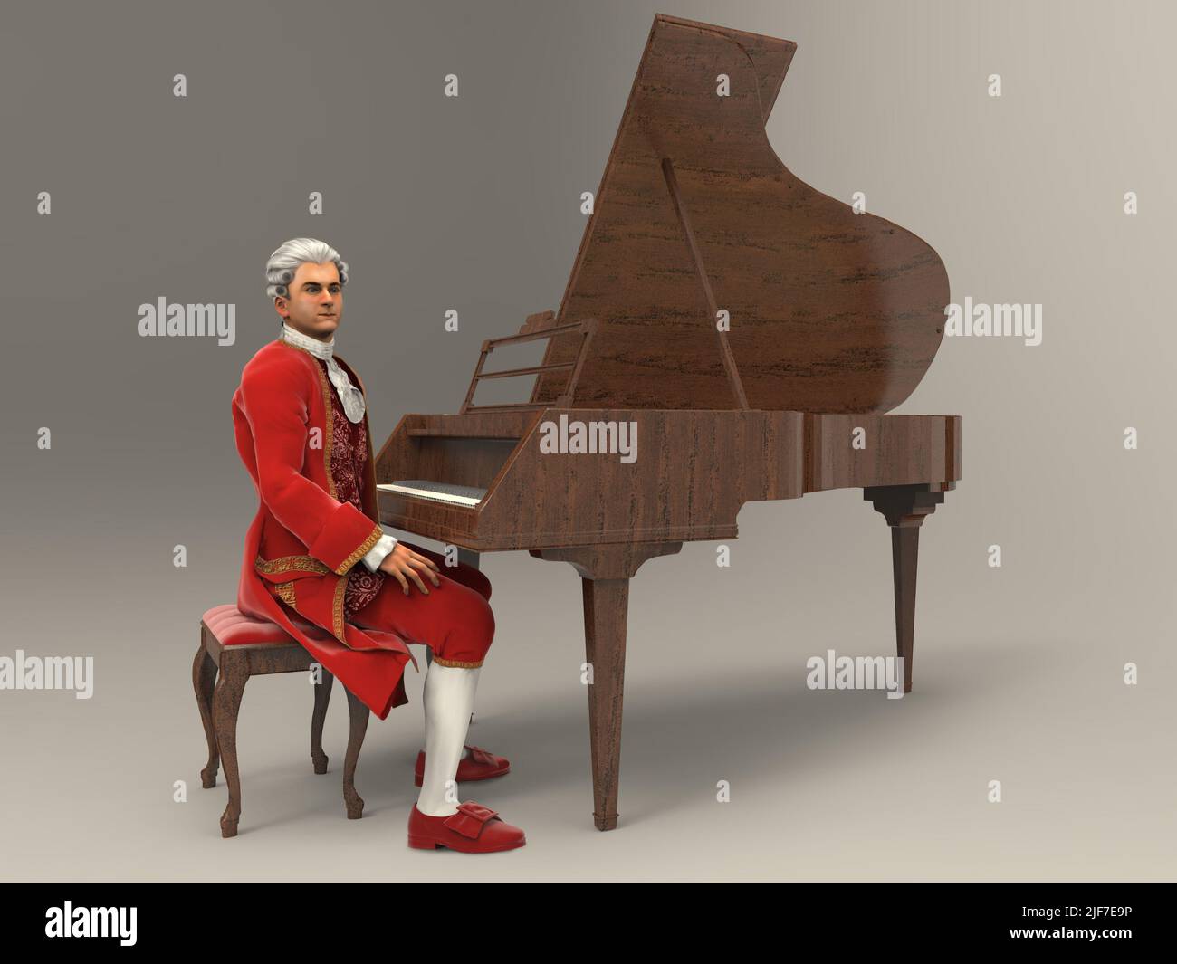 3d illustration of Wolfgang Amadeus Mozart Stock Photo - Alamy