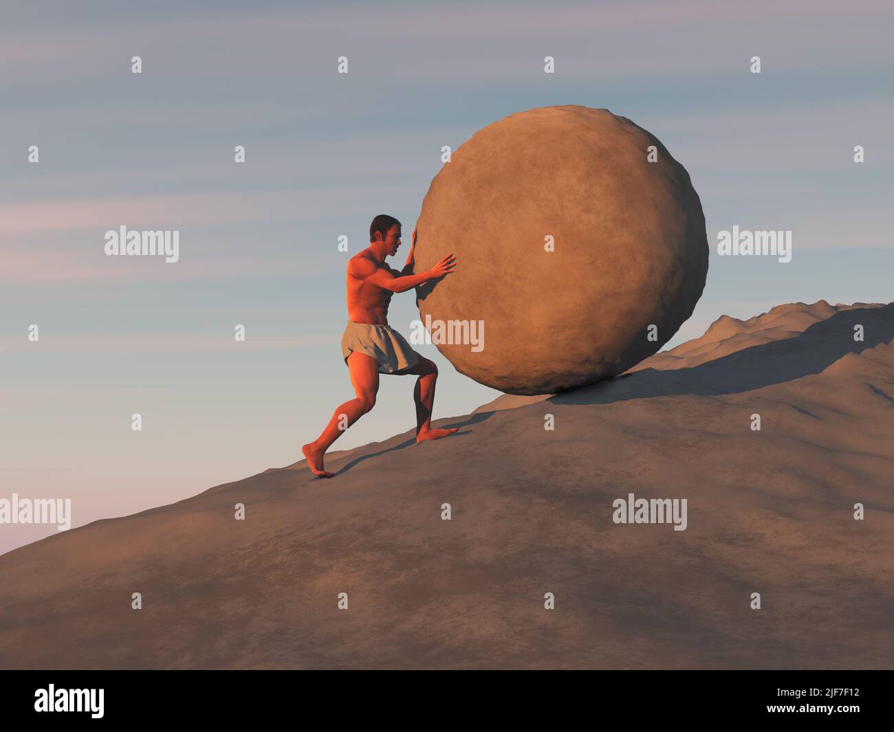 Pushing rock hi-res stock photography and images - Alamy