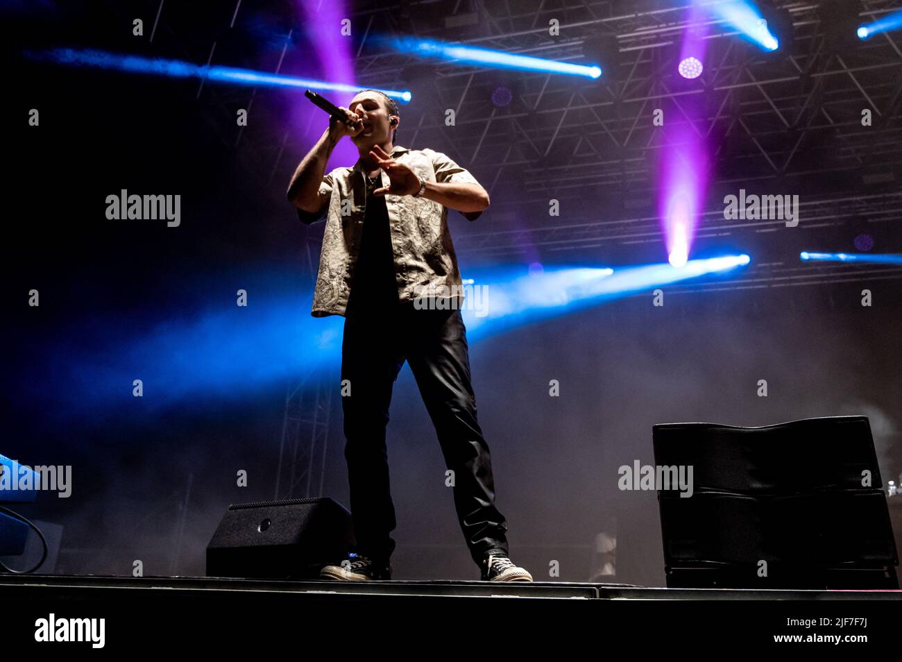 Padova, Italy. 29th June, 2022. Ernia on stage during Ernia Gemelli ...