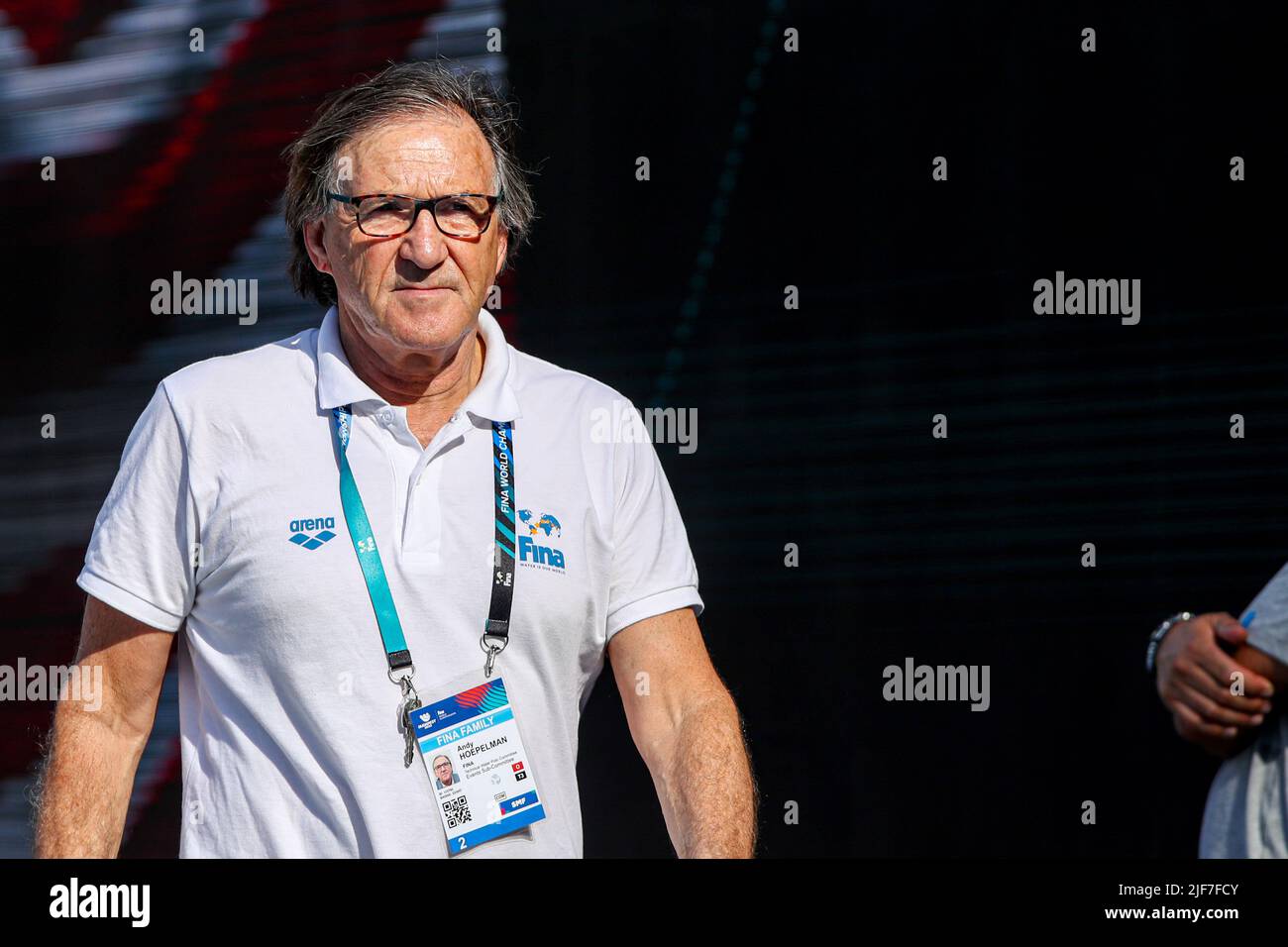 BUDAPEST, HUNGARY - JUNE 30: FINA delegate member Andy Hoepelman during ...