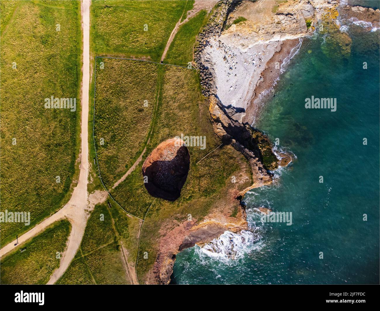 An aerial view of Souter sinkhole located near Whitburn on the North ...
