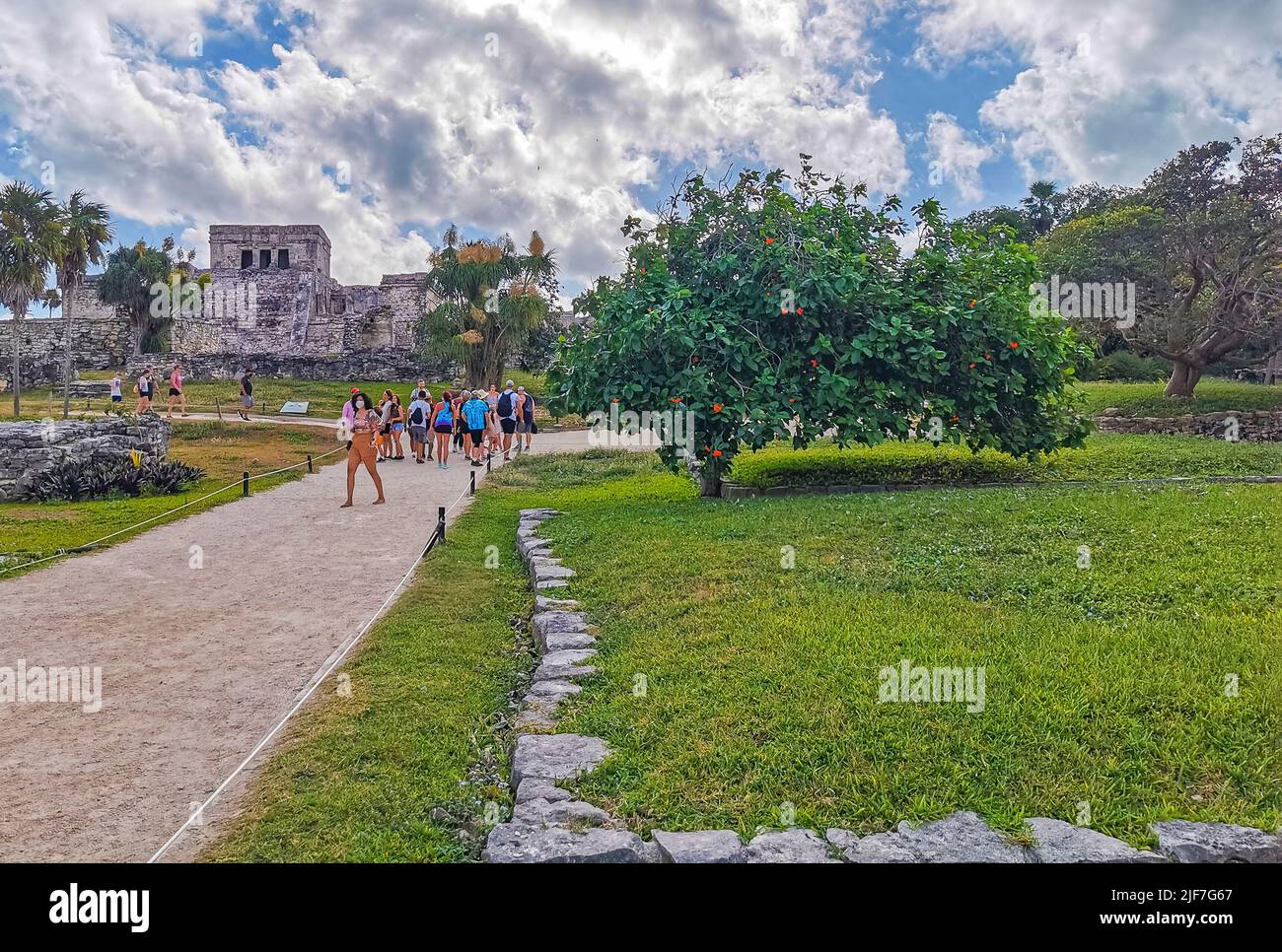 Tulum Mexico 24. February 2022 Ancient Tulum ruins Mayan site with ...