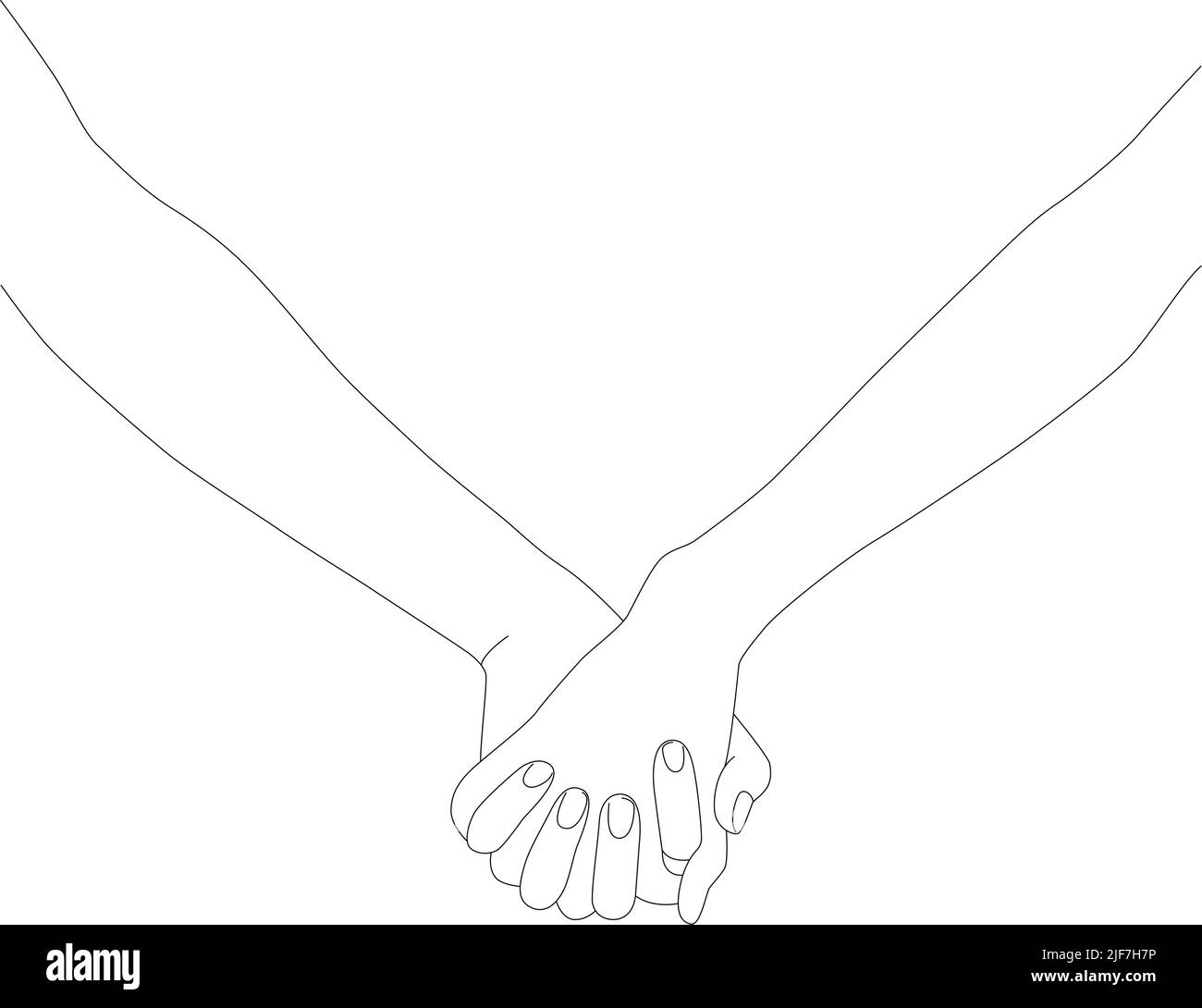 Holding hands. Palms in one line. Hands on a white isolated background ...