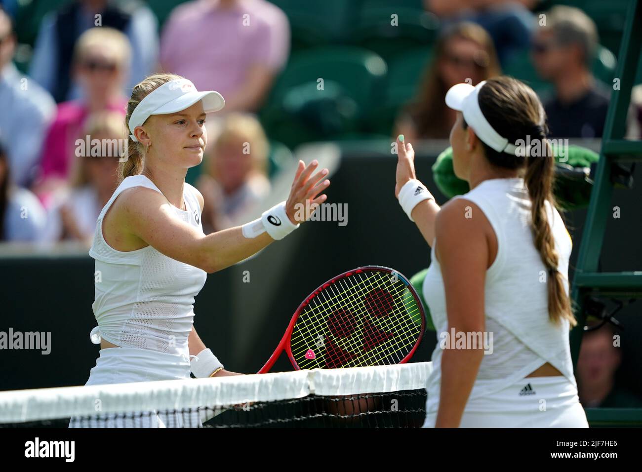 Great Britain's Harriet Dart (left) after being defeated by USA's ...