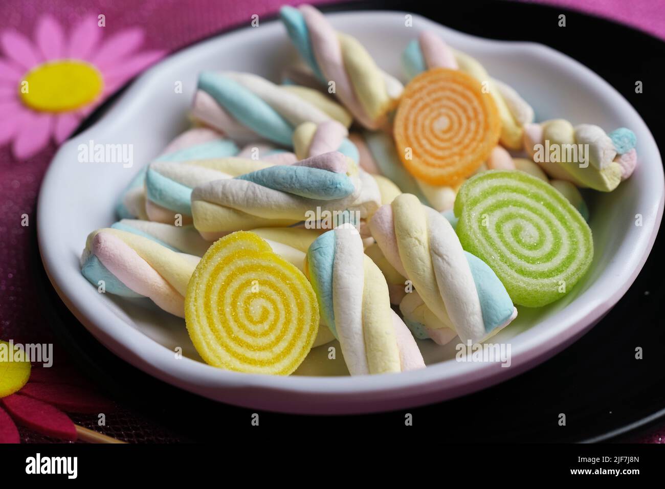 Multi-colored FRUIT FLAVOUR fluffy marshmallows, Tasty, Colorful ...