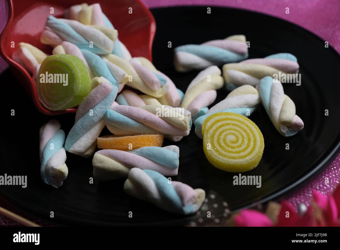 Multi-colored FRUIT FLAVOUR fluffy marshmallows, Tasty, Colorful ...