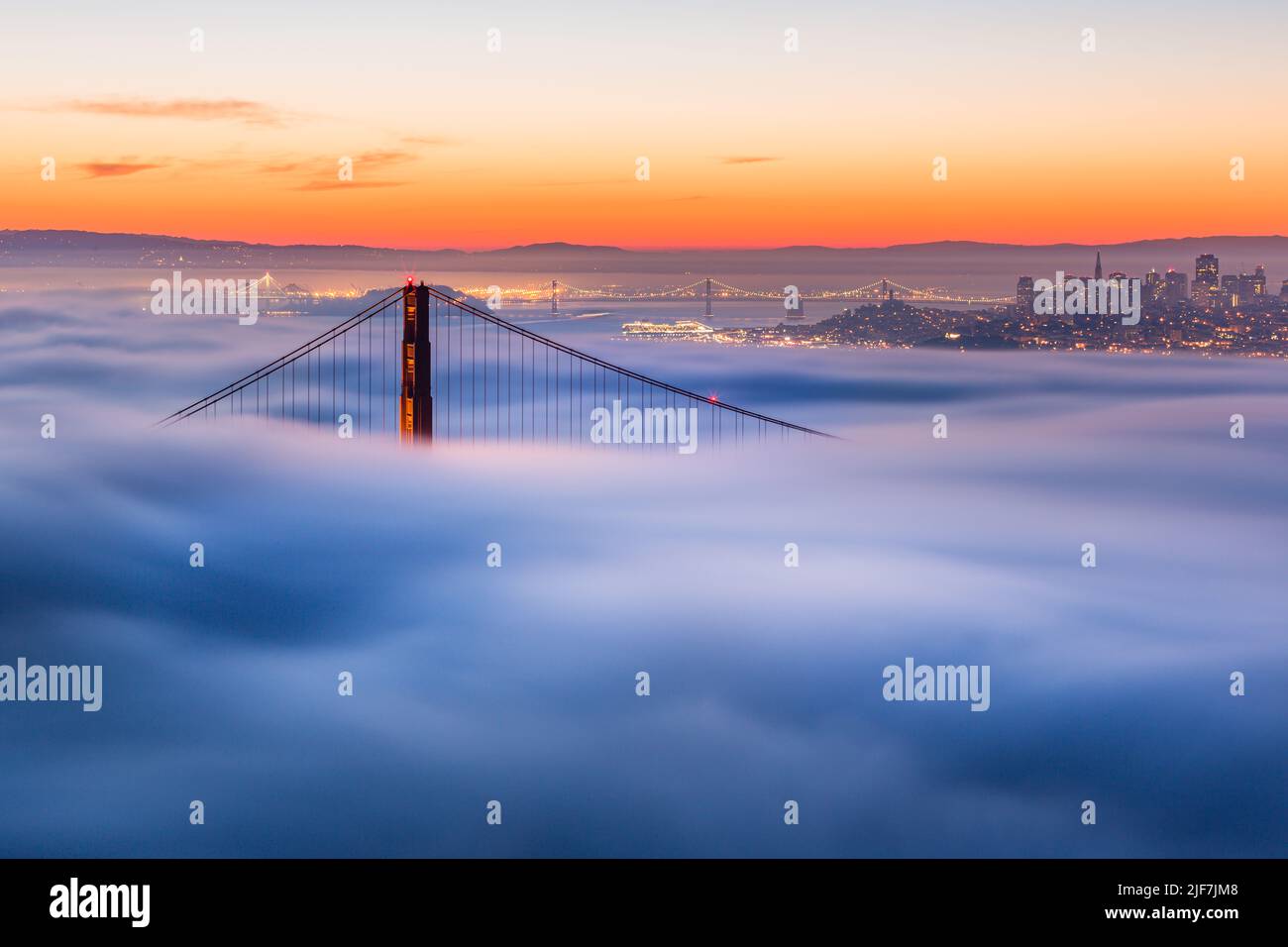 Golden Gate Bridge Fog Sunrise