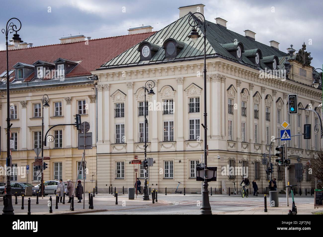 WARSAW, POLAND. MARCH 08, 2022. Big government building on the square ...