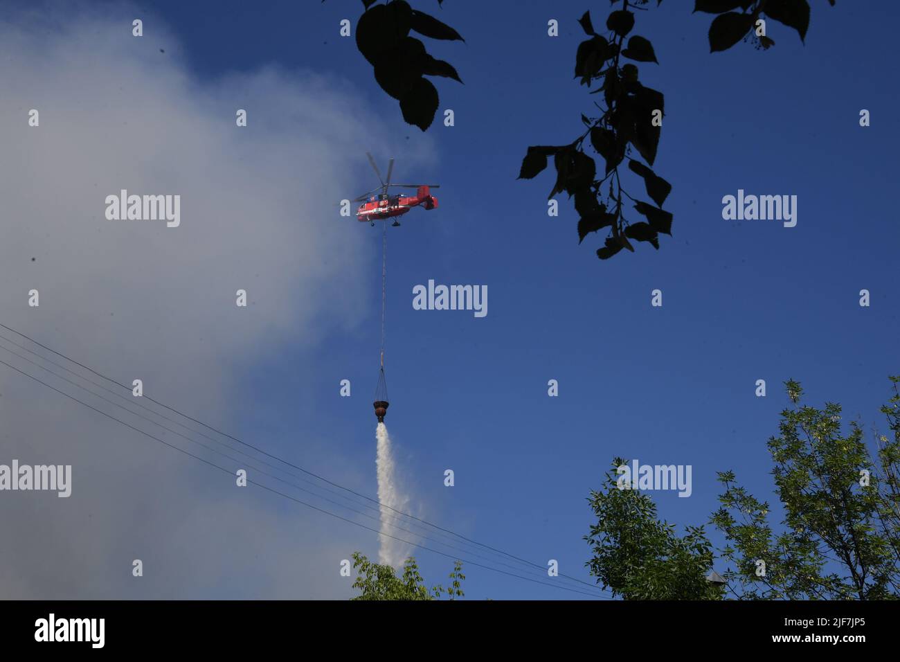 Moscow. The helicopter of the Ministry of Emergency Situations of KA ...