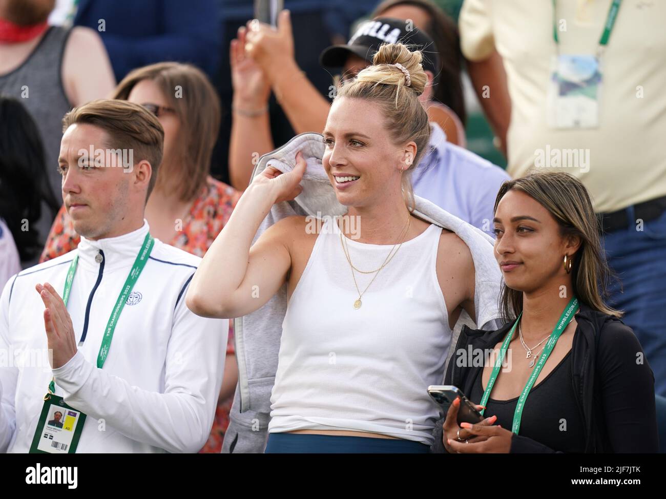 Callum Broady, Namoi Broady (centre) and Eden Silva in the stands watch ...