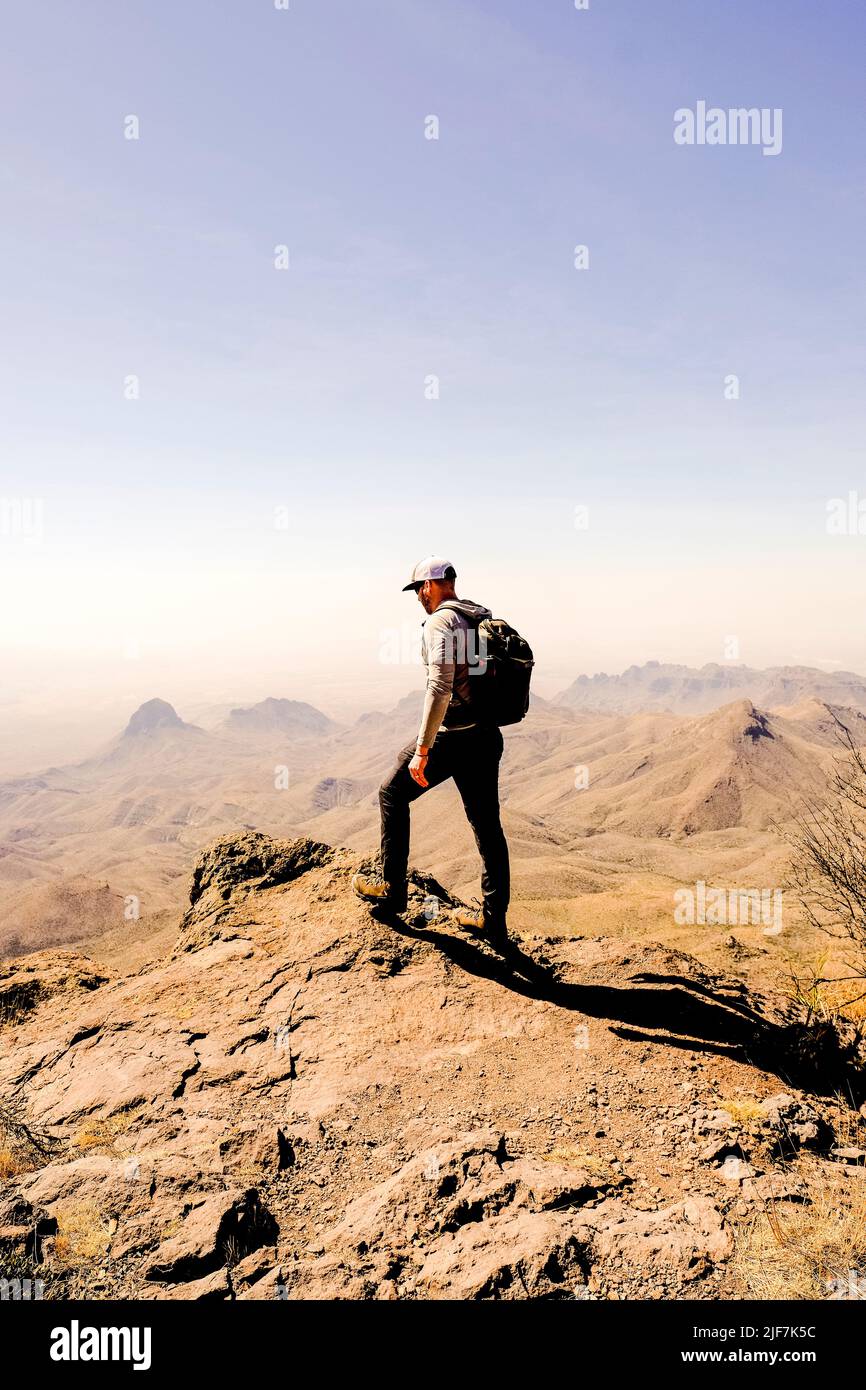 Hiker Atop Big Bend National Park Stock Photo - Alamy