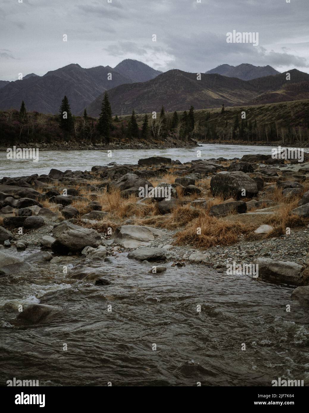 Republic Altai mountains and river Stock Photo - Alamy