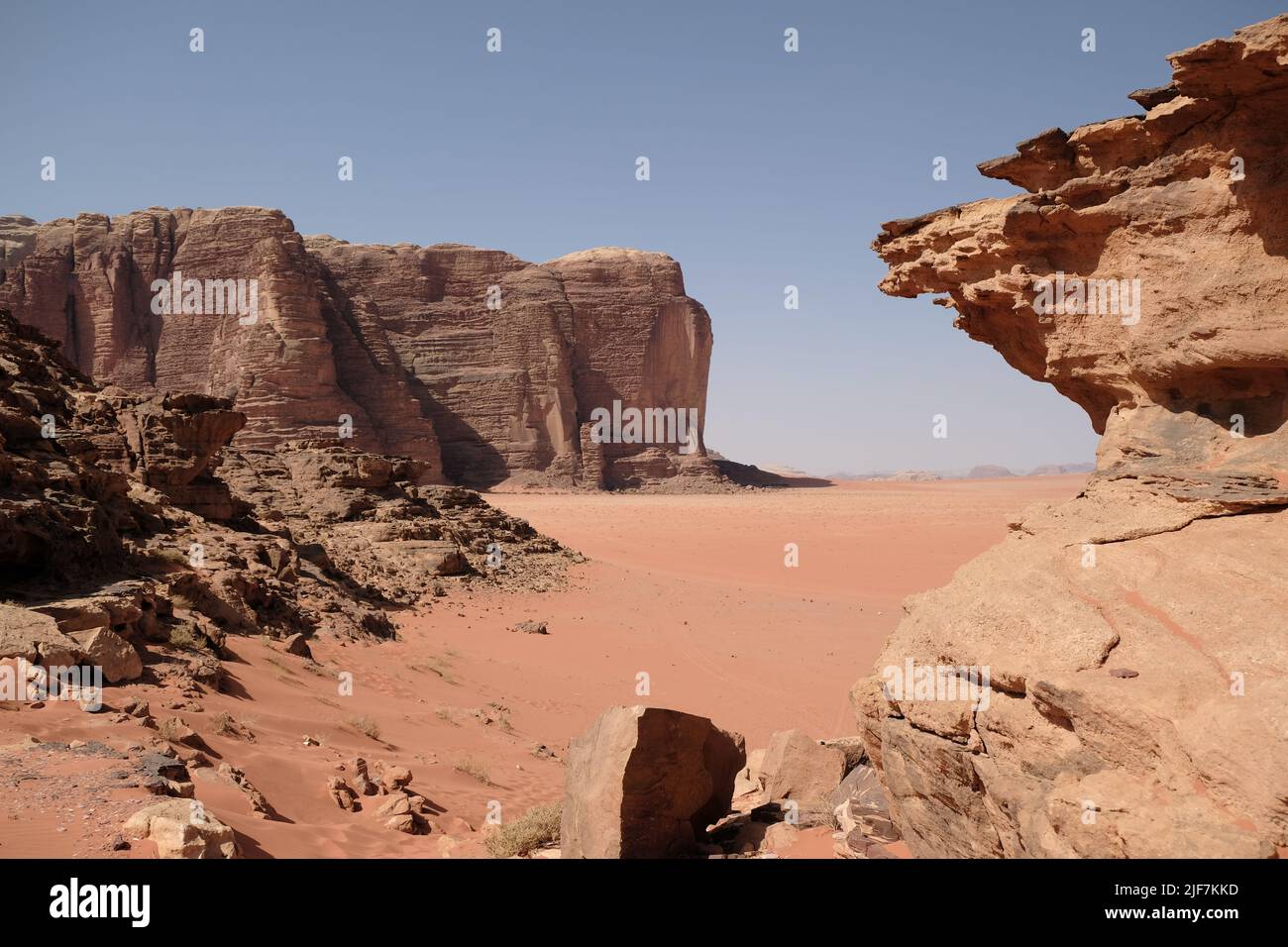Rock formations and in the famous Wadi Rum desert national park in ...