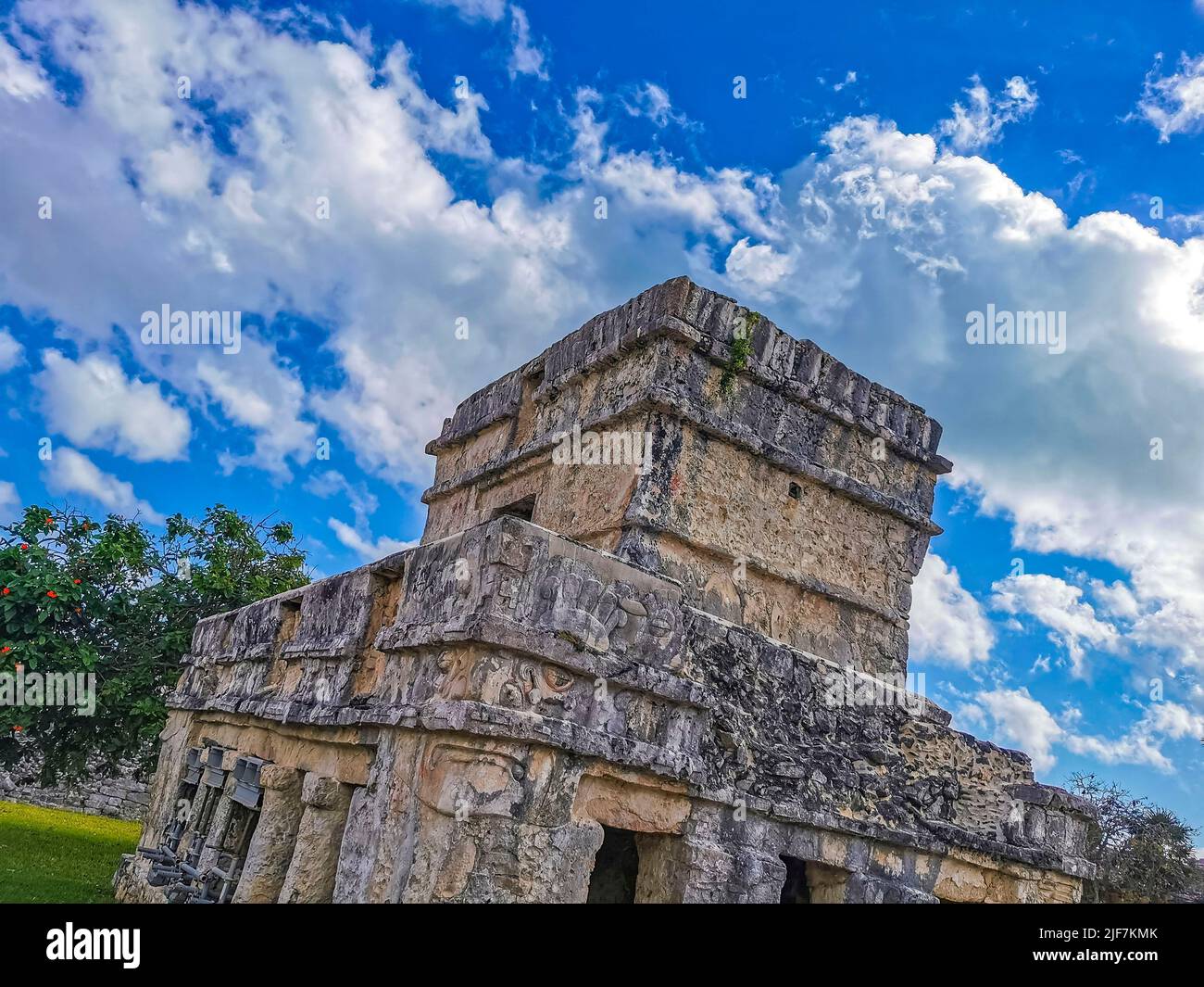Ancient Tulum ruins Mayan site with temple ruins pyramids and artifacts ...