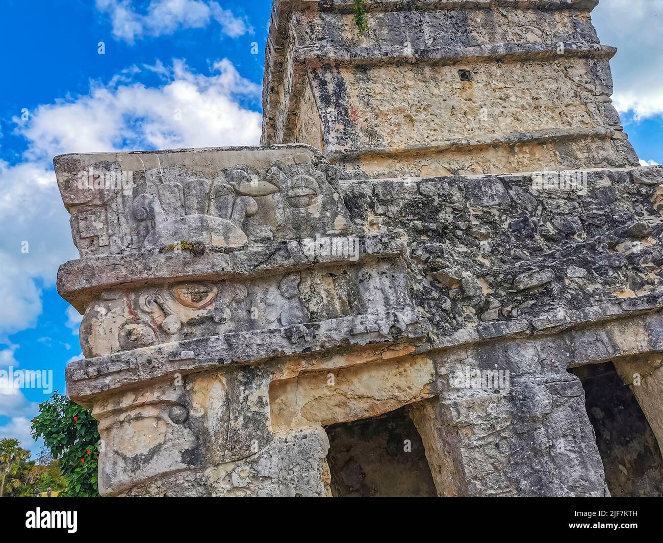 Ancient Tulum ruins Mayan site with temple ruins pyramids and artifacts ...