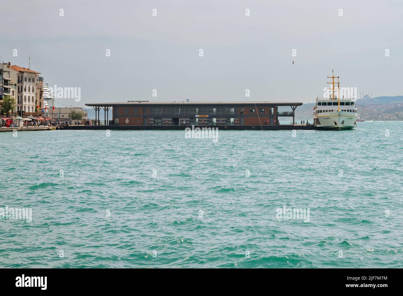 Karakoy Pier ferry landing floating pier, Beyoglu, Golden Horn ...