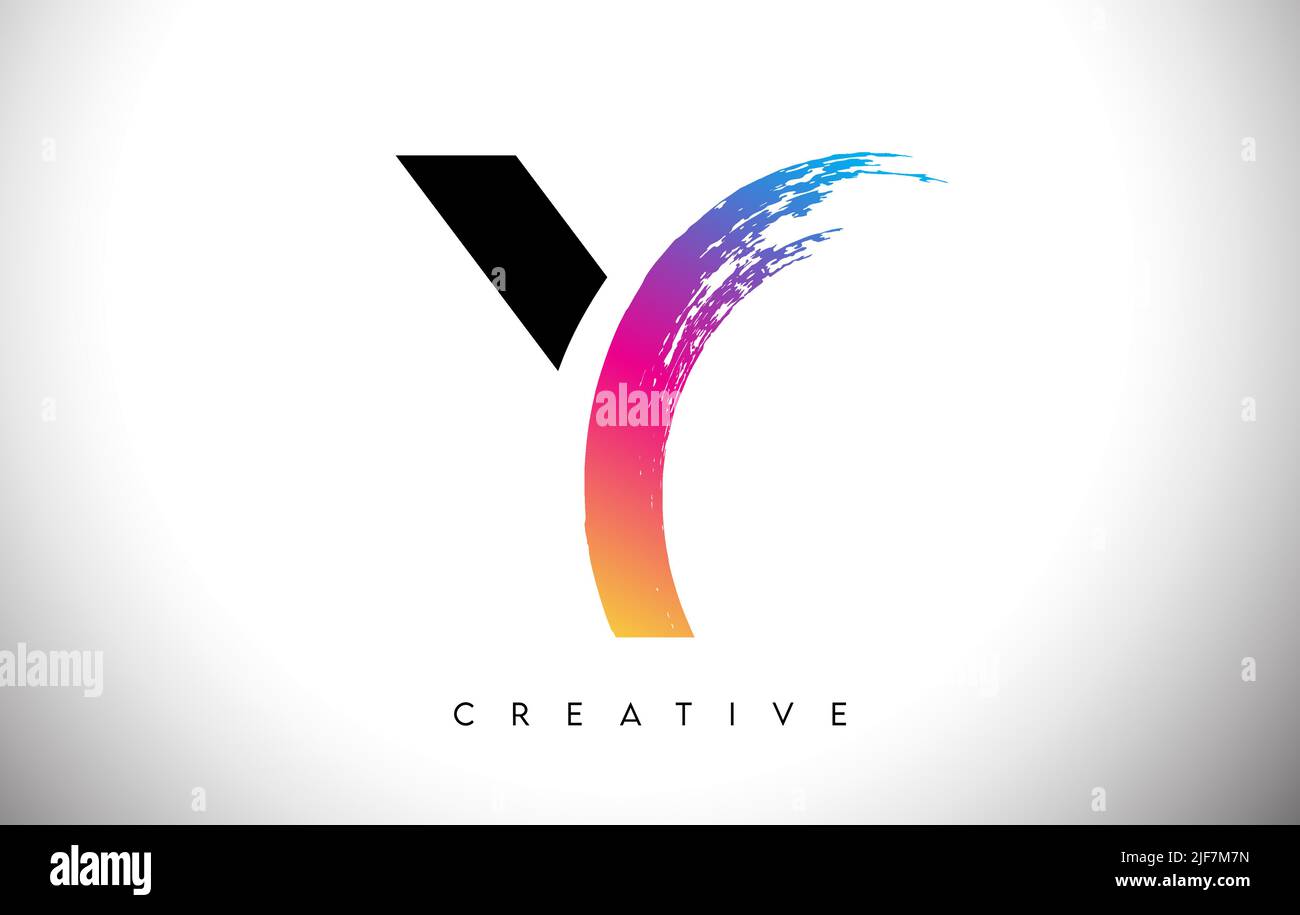 Y Brush Stroke Artistic Letter Logo Design with Creative Modern Look ...