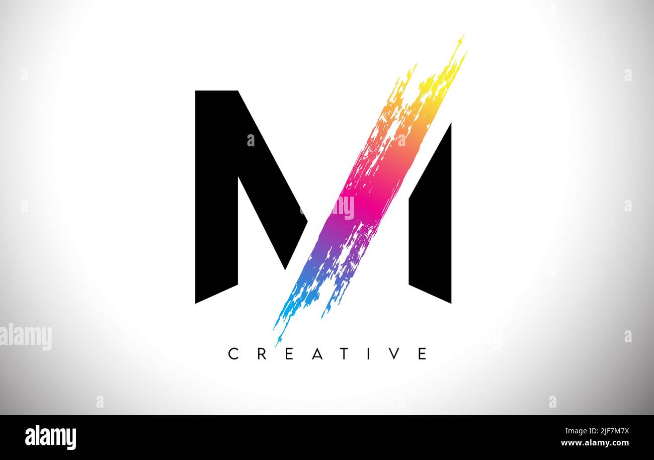 M Brush Stroke Artistic Letter Logo Design with Creative Modern Look ...