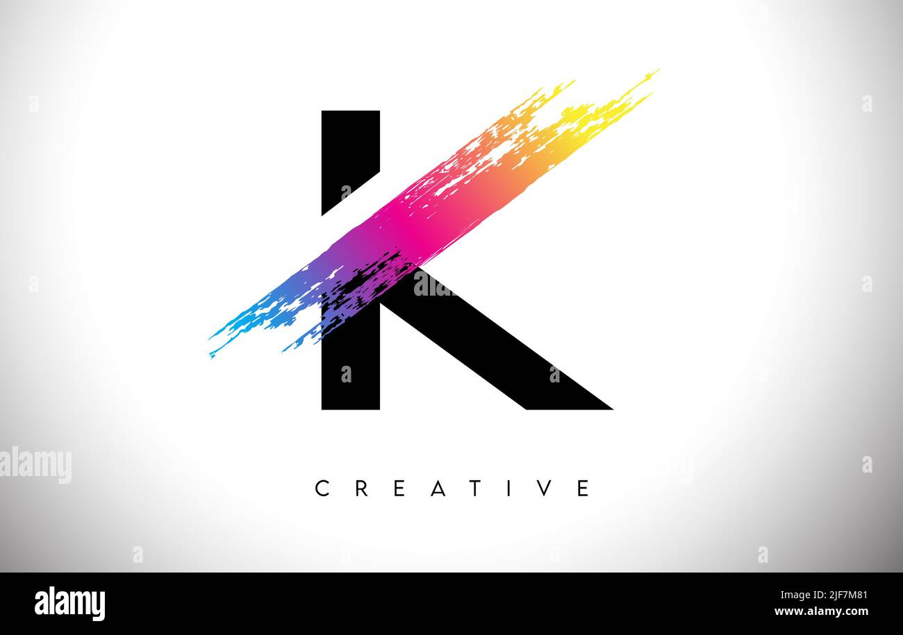 K Brush Stroke Artistic Letter Logo Design with Creative Modern Look ...