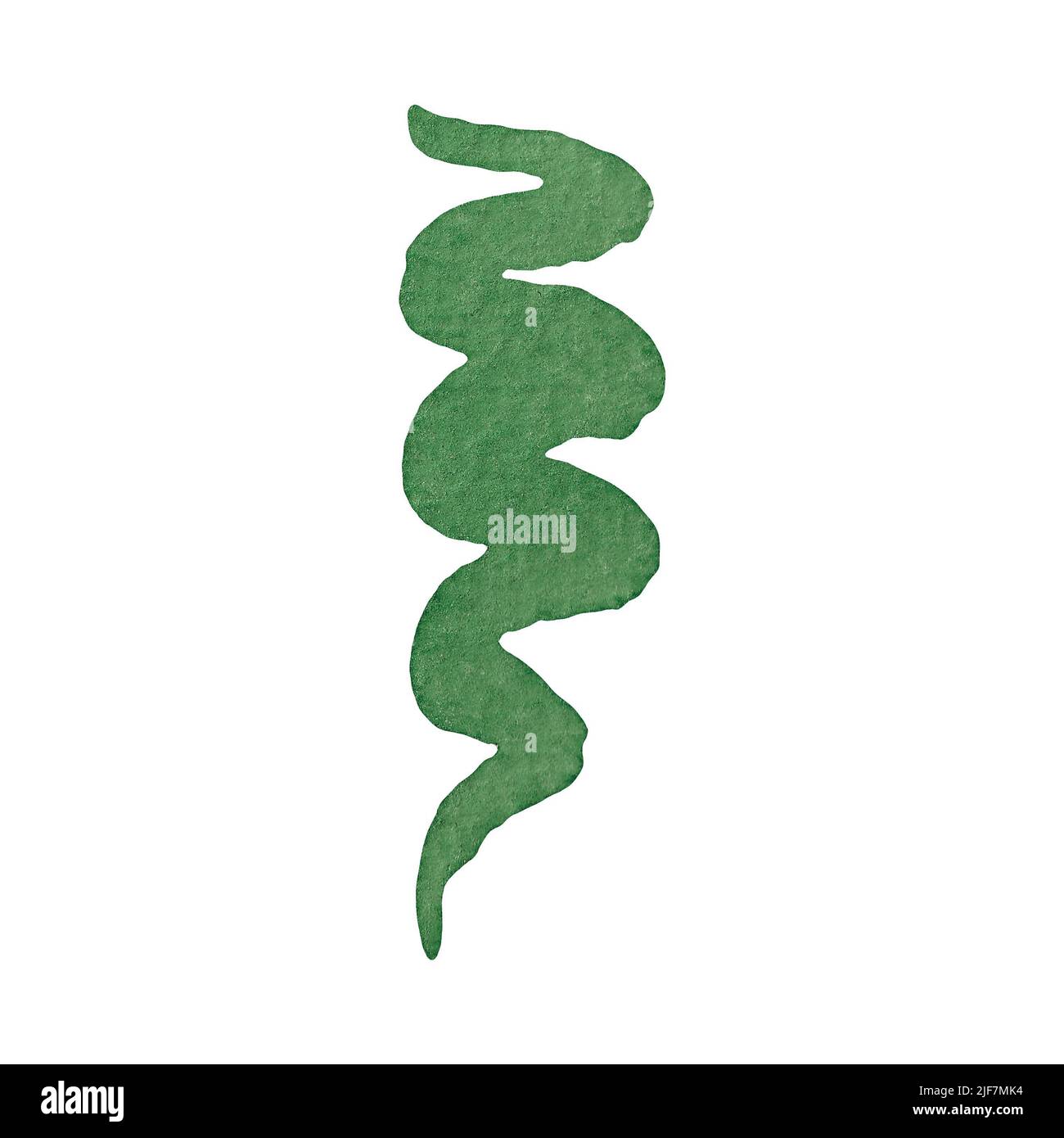 Twisted green color watercolor brush stroke for design isolated on ...